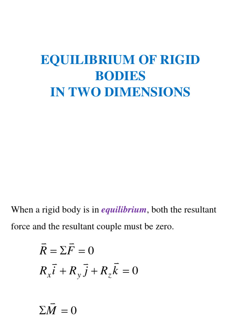 equilibrium-of-rigid-bodies-in-two-dimensions_compress | PDF | Force | Gear