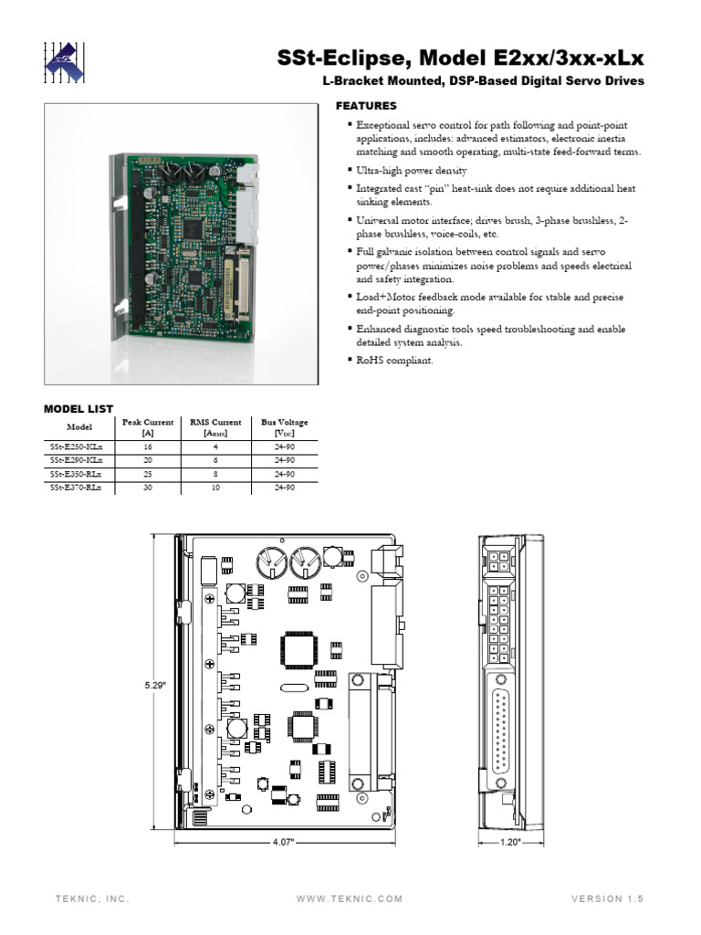St-Eclipse Model E2xx/3xx-xLx L-Bracket Mounted DSP-Based Digital Servo ...