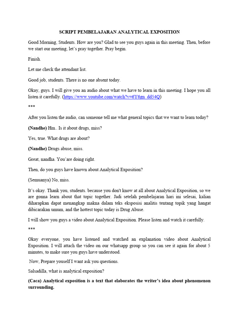 Script Pembelajaran Analytical Exposition | PDF