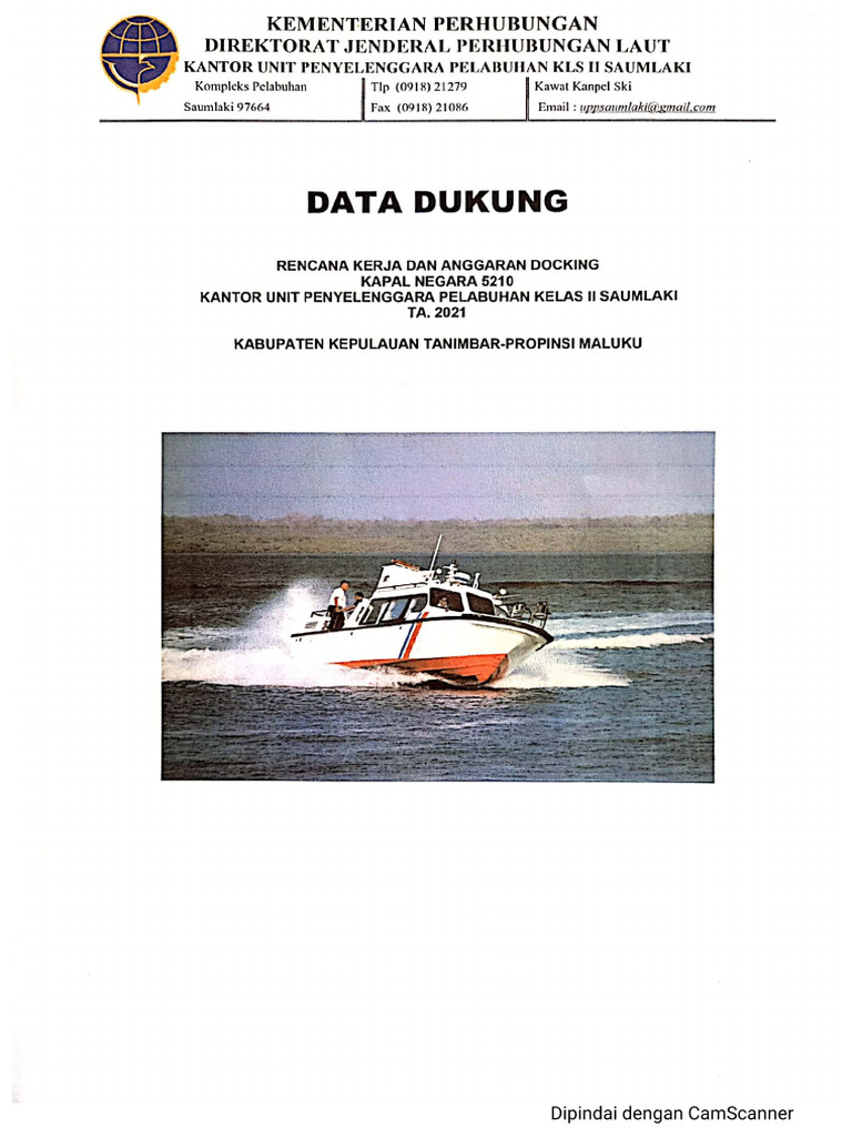 Data Dukung Docking KNP.5210 TA. 2021 | PDF