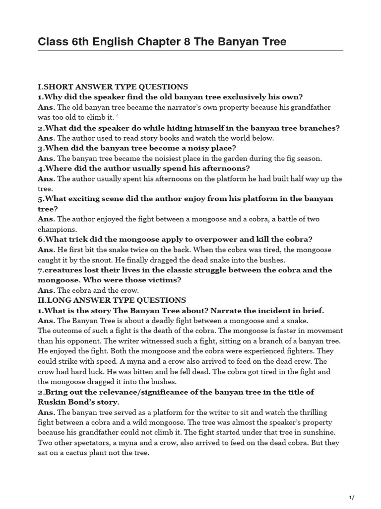 10 The Banyan Tree | PDF