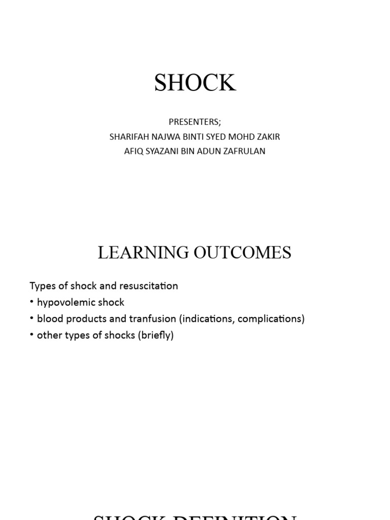Shock | Download Free PDF | Shock (Circulatory) | Blood Transfusion