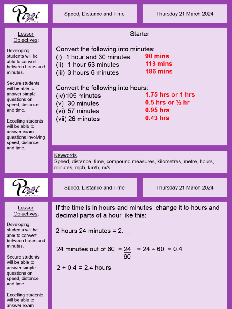 Speed Distance Time PixiPPt | PDF | Speed | Physical Quantities