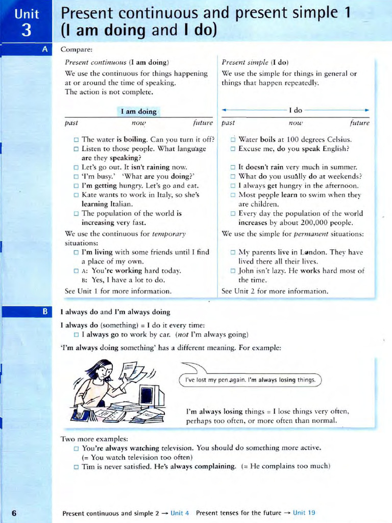 present simple & continuous | PDF