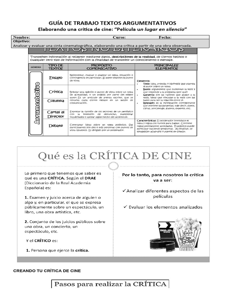 Guía para Crítica de Cine Escolar | PDF | Juegos y actividades