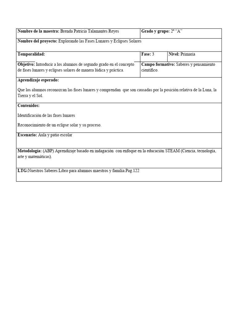 Proyecto Eclipse y Fases Lunares | PDF | Luna | Eclipse solar