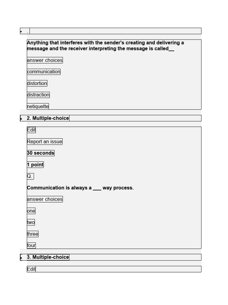 Communication Quiz Question | PDF | Communication | Nonverbal Communication