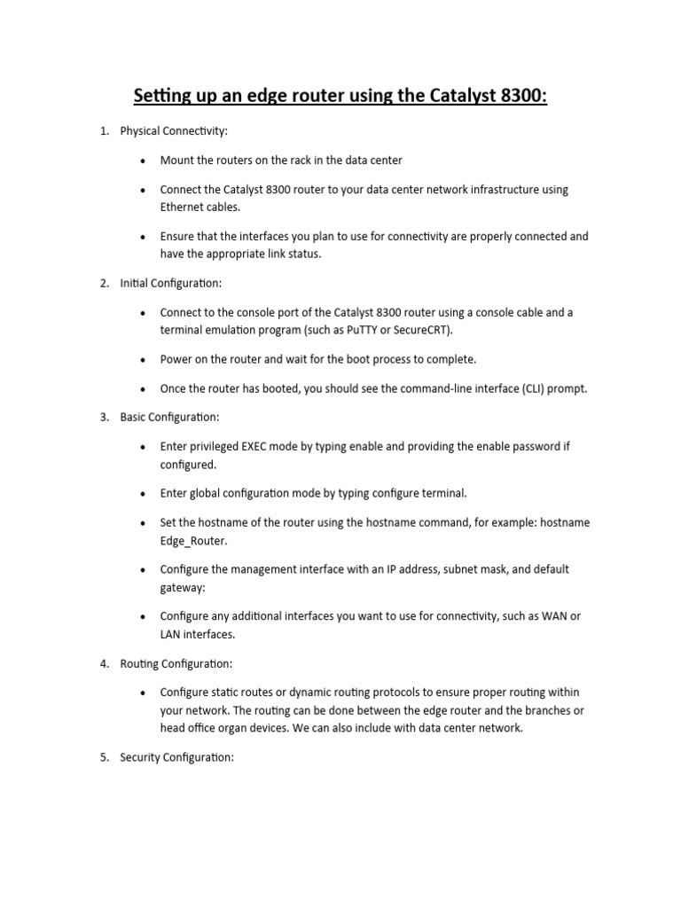 Setting up an edge router using the Catalyst 8300 | PDF | Router ...