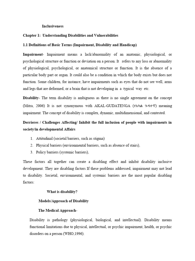 Inclusiveness Handout ESK | PDF | Inclusion (Education) | Disability