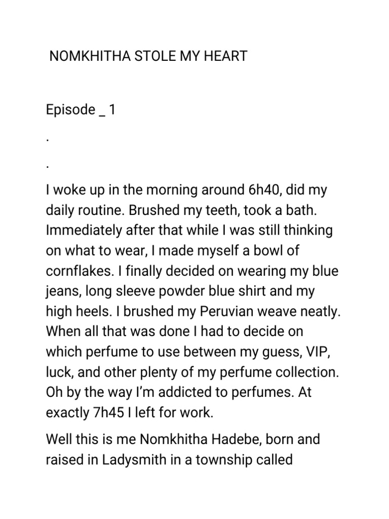 Nomkhitha Stole My Heart | PDF