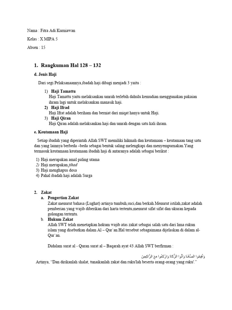 Bab VIII Hikmah Ibadah Haji, Zakat, Wakaf Dalam Kehidupan | PDF