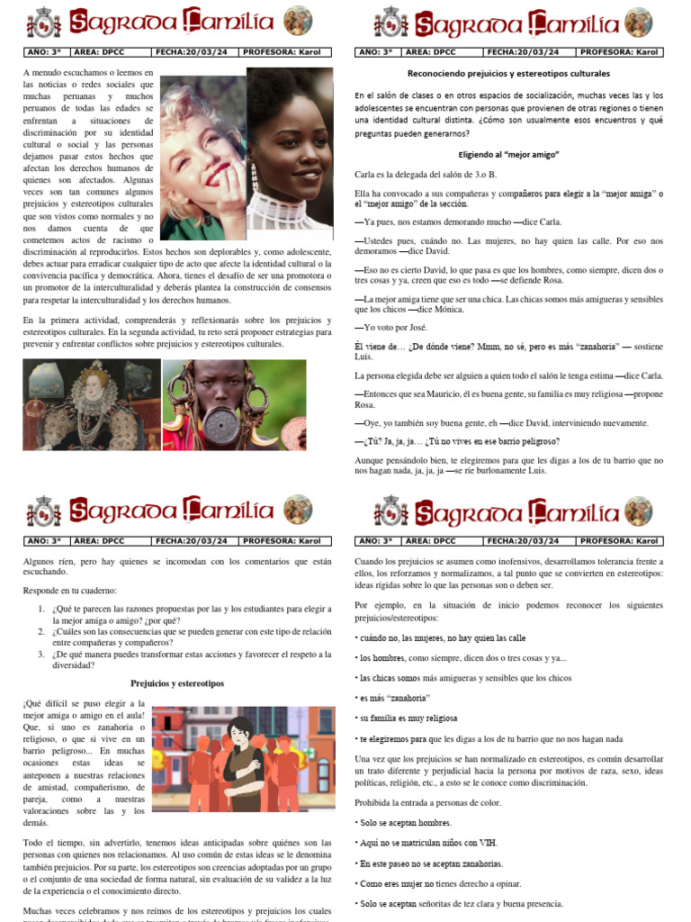 Reconociendo Estereotipos Culturales | PDF | Estereotipos | Prejuicios