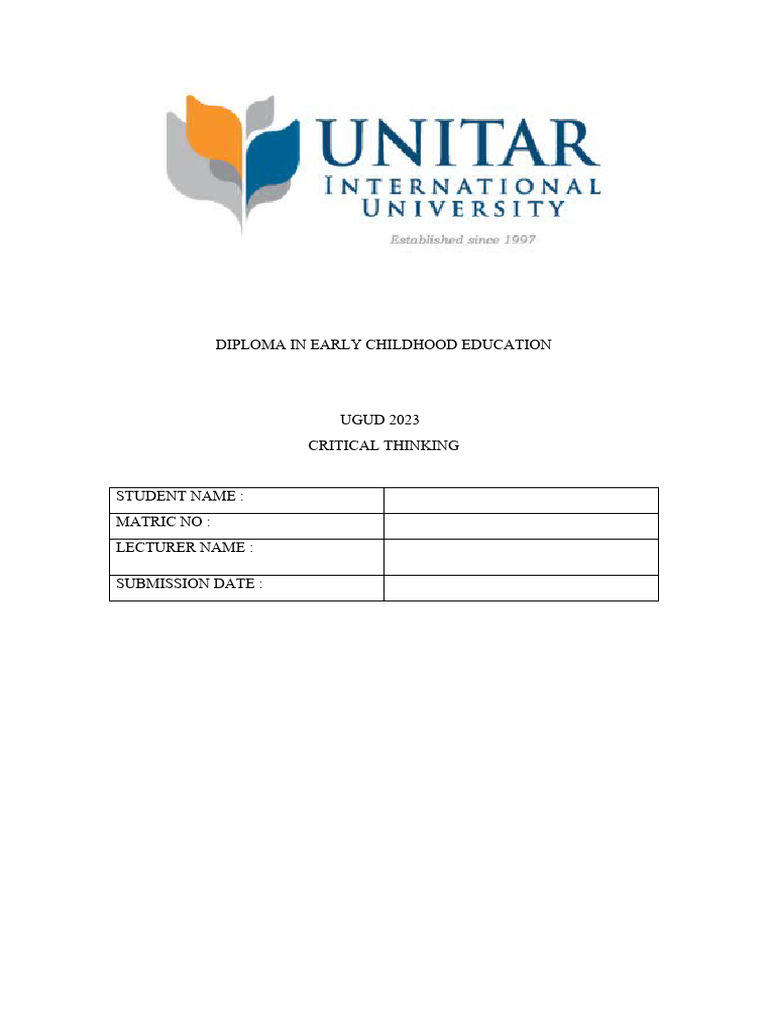 Individual Assignment CT | Download Free PDF | Critical Thinking | Thought
