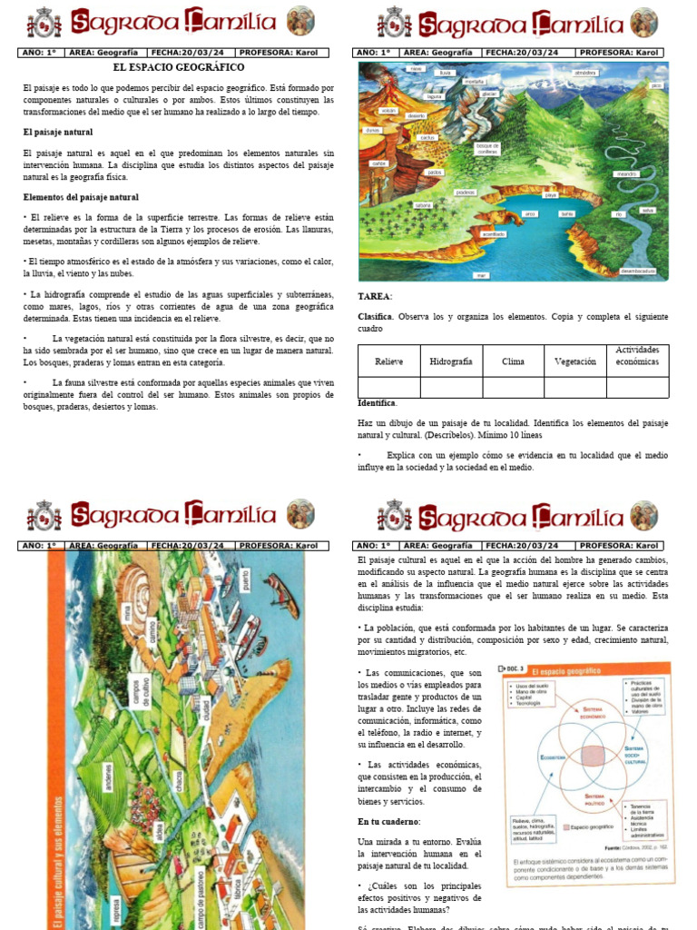 Geografía - Espacio Geográfico 1° | PDF | Geografía | Paisaje