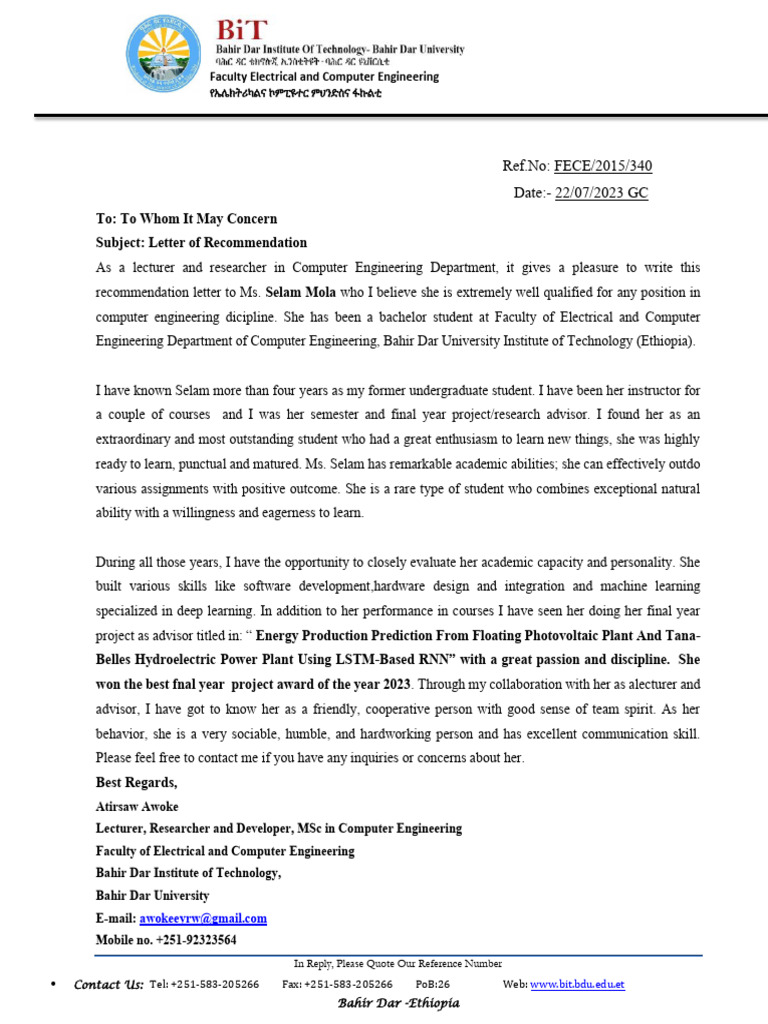 Recommendation 1 | PDF | Engineering | Computer Engineering