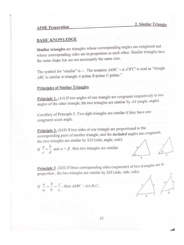 Similiar Triangles Pdf