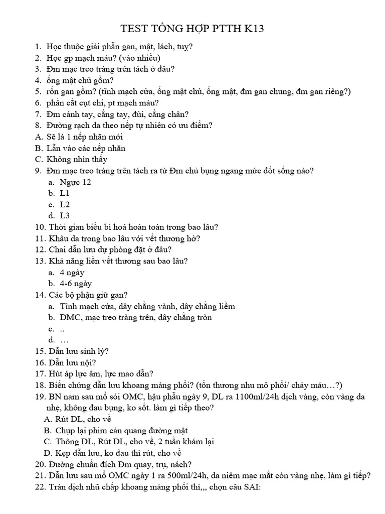 Test T NG H P PTTH K13 | PDF