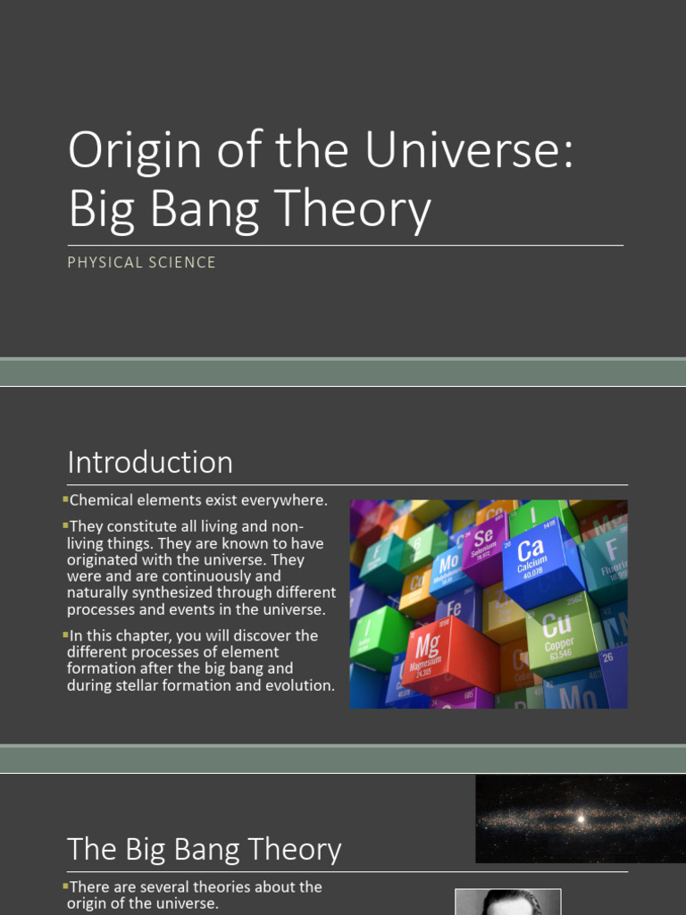 Physical Science Lesson 1 - Formation of Big Bang | PDF | Nuclear ...