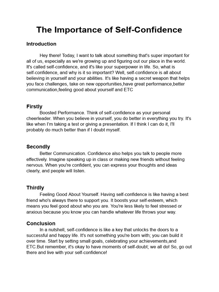 The Power of Self-Confidence Explained | PDF