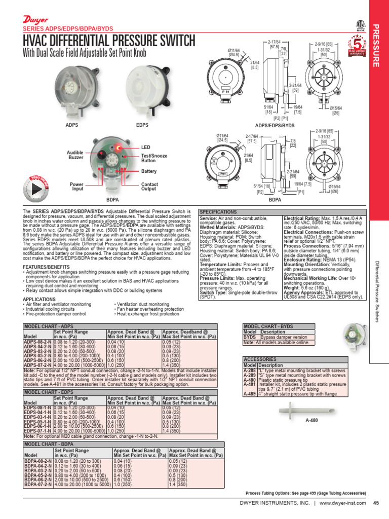 ADPS EDPS.i | PDF | Pressure Measurement | Switch