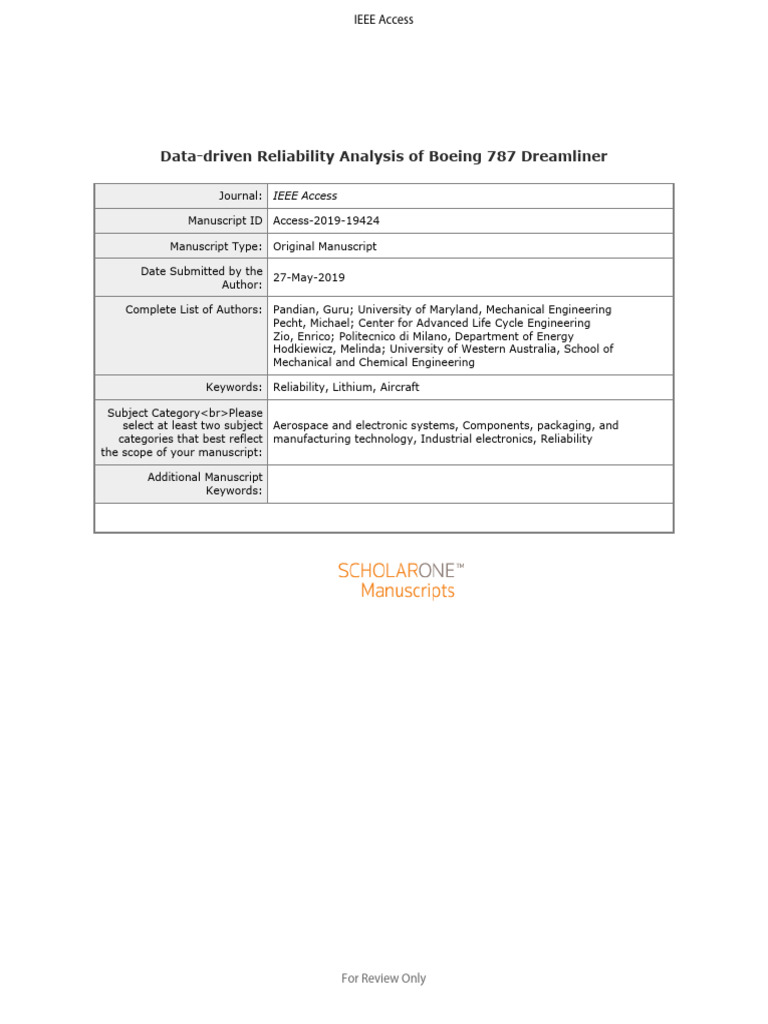 Boeing 787 Reliability Insights | PDF | Reliability Engineering | Aircraft