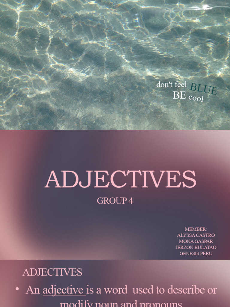 Adjective Group 4 | PDF | Adjective | Noun