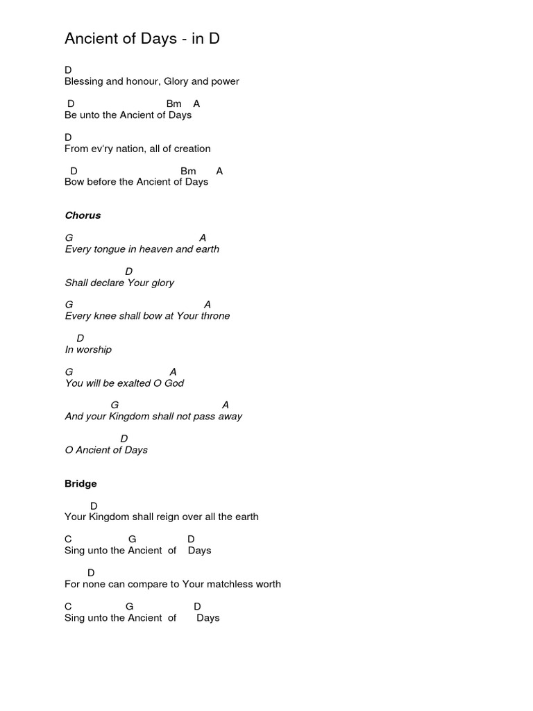 Ancient of Days in D | PDF