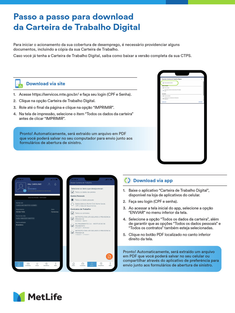 Passo A Passo Carteira de Trabalho Digital | PDF | Computadores