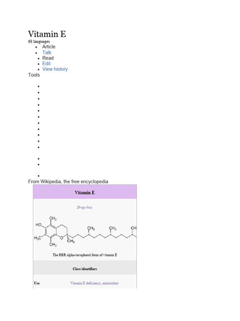 Vitamin E | PDF | Vitamin E | Molecular Biophysics