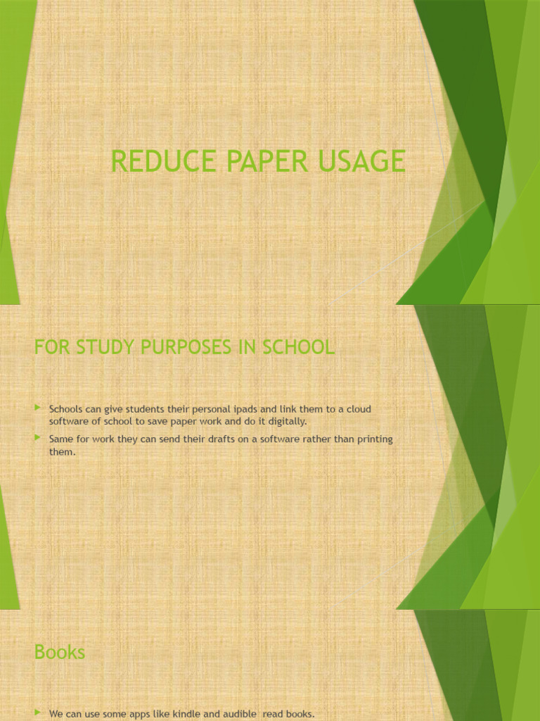 Reduce Paper Usage | PDF