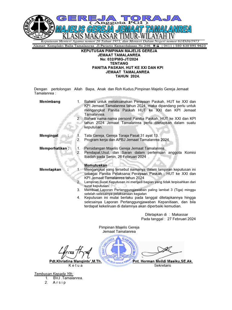 Keputusan Menteri Agama Nomor 26 Tahun 1971, Dan Menteri Dalam Negeri Nomor 61/DJA/1973 | PDF