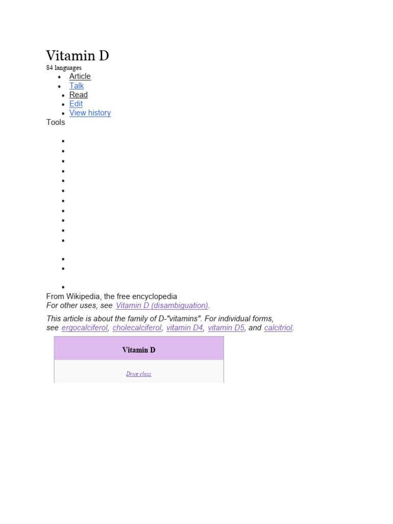 vitaminD | PDF | Vitamin D