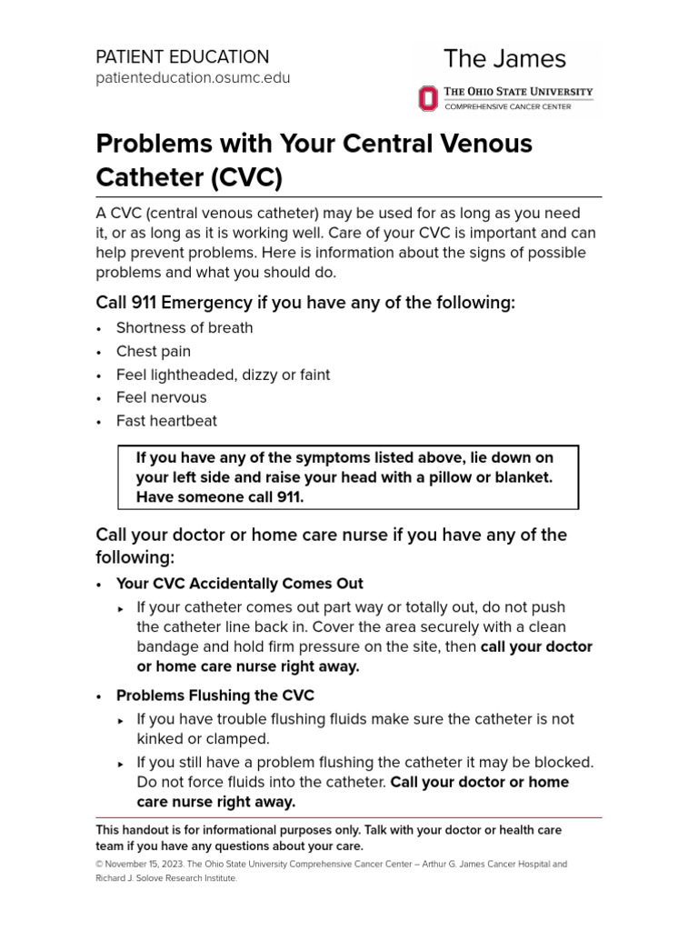 CVC Problems | PDF | Catheter | Clinical Medicine