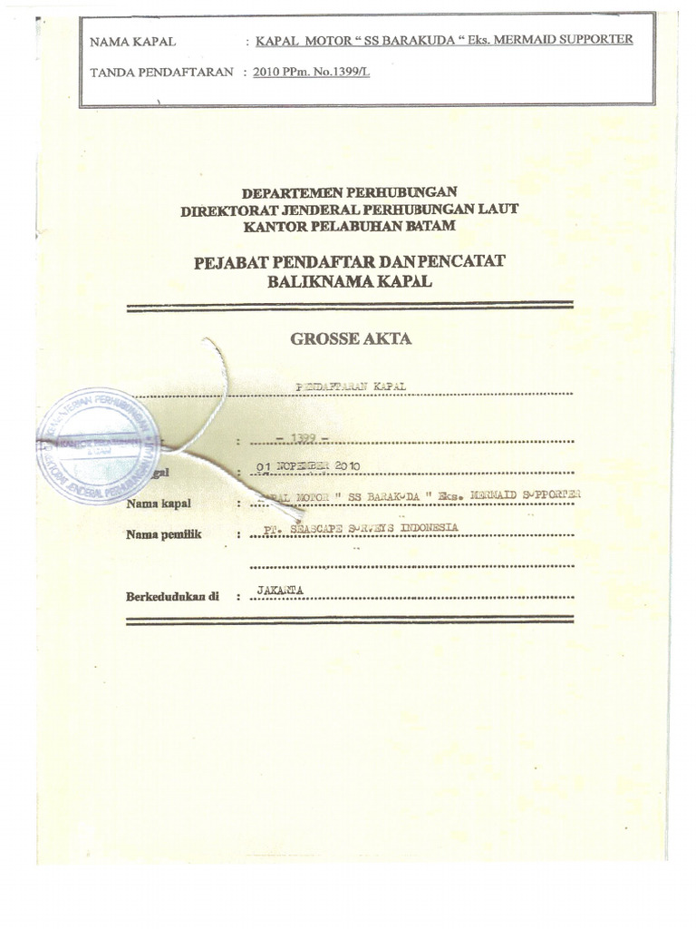 3 Gross Akta (Ship Register) | PDF