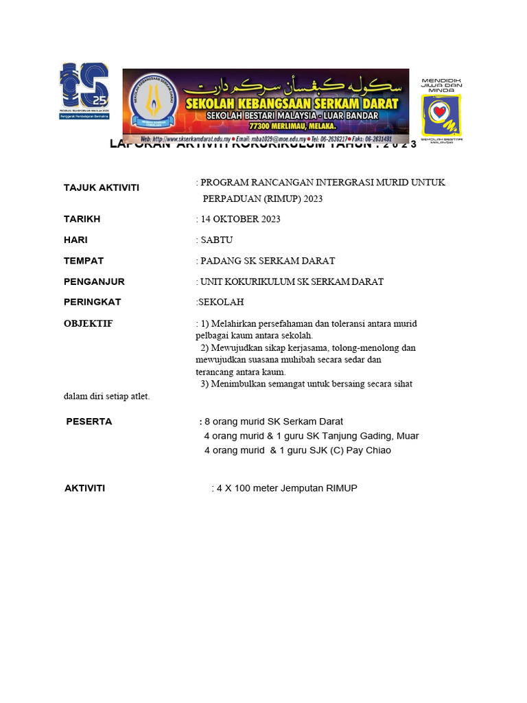 Laporan Program Rimup 2023 | PDF