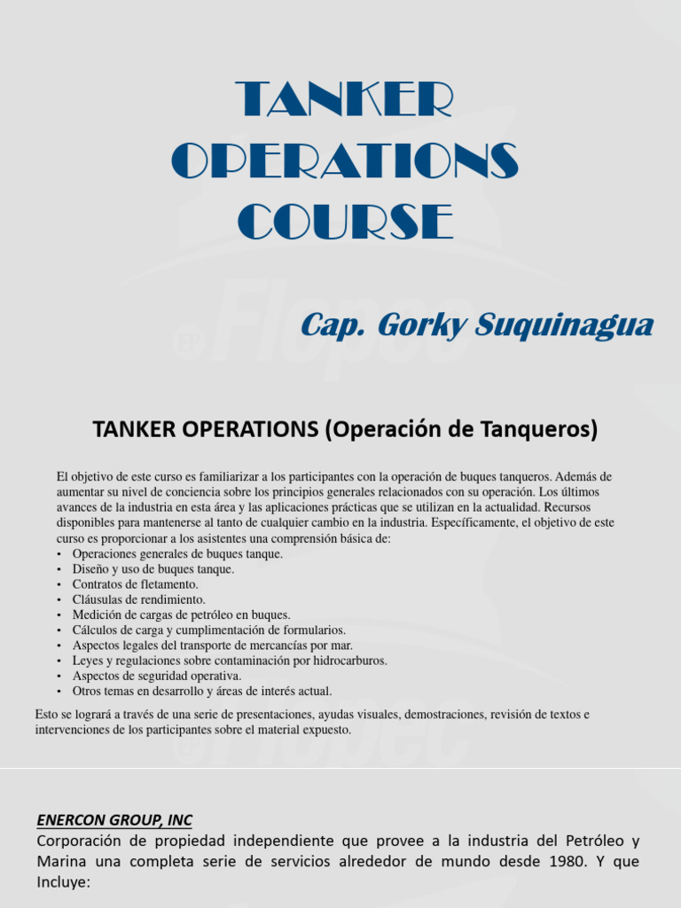 Tanker Operations | PDF | Bomba | Buque de vapor
