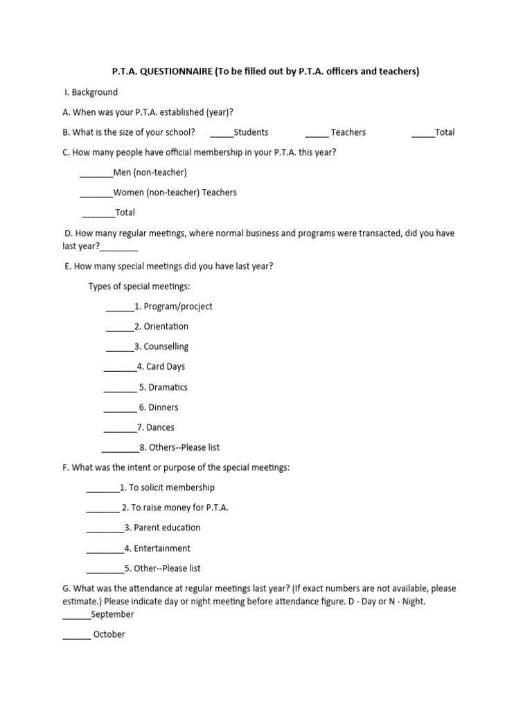 Sample Questionnaires | PDF | Questionnaire