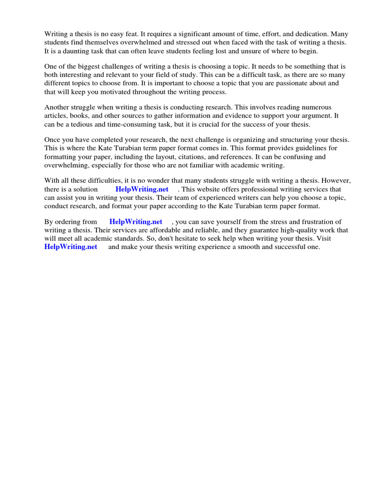 Kate Turabian Term Paper Format | PDF | A Manual For Writers Of ...