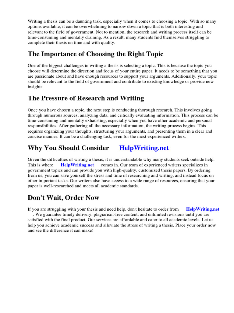 Term Paper Topics For Government | PDF | Federal Government Of The ...