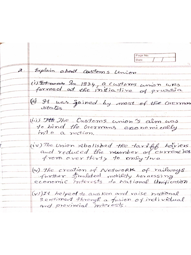 Custom Union Answer | PDF