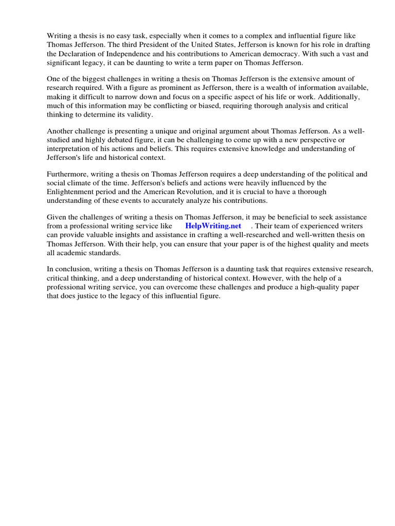 Challenges in Writing About Jefferson | PDF | Thomas Jefferson | Monticello