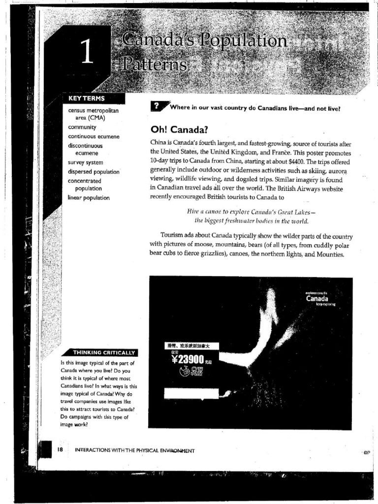 Population Patterns | PDF | Canada | Earth Sciences