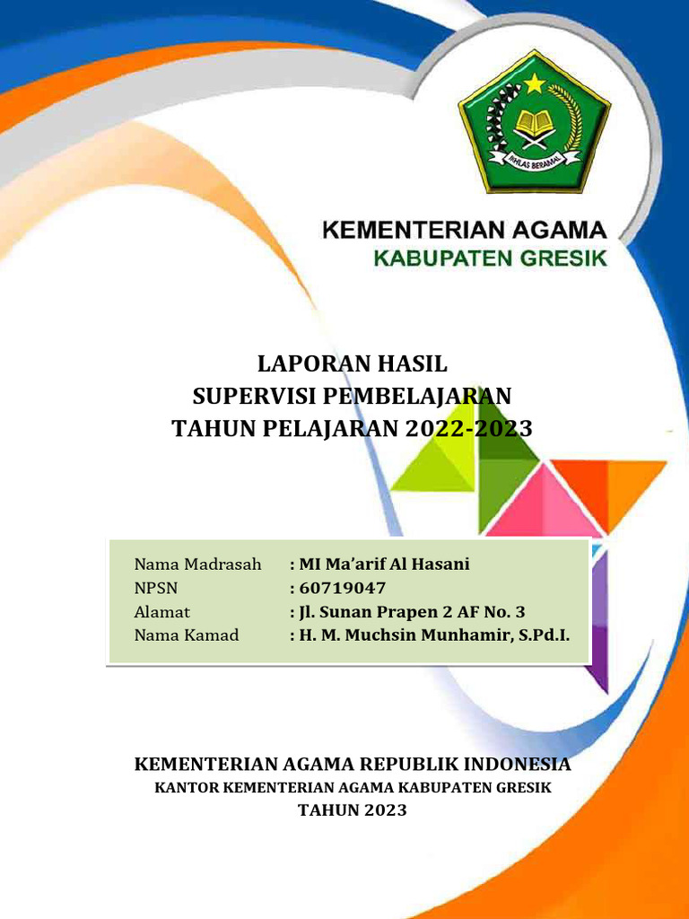 Laporan Hasil Supervisi Pembelajaran TAHUN PELAJARAN 2022-2023 | PDF