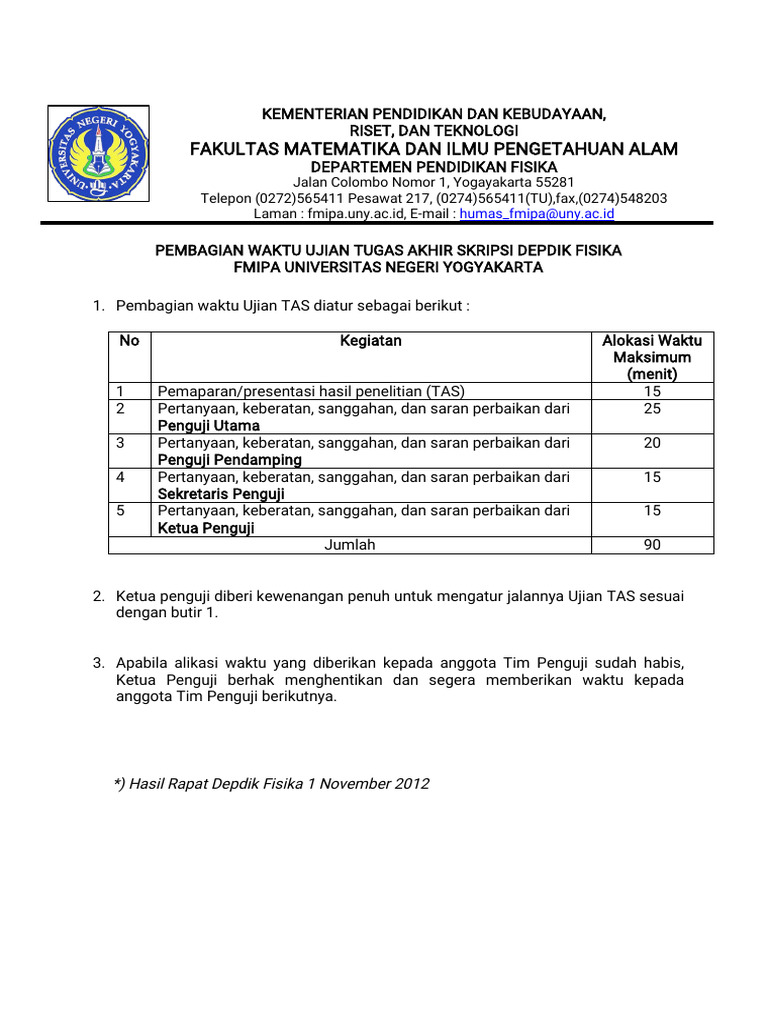 Form Berita Acara Ujian Tas | PDF