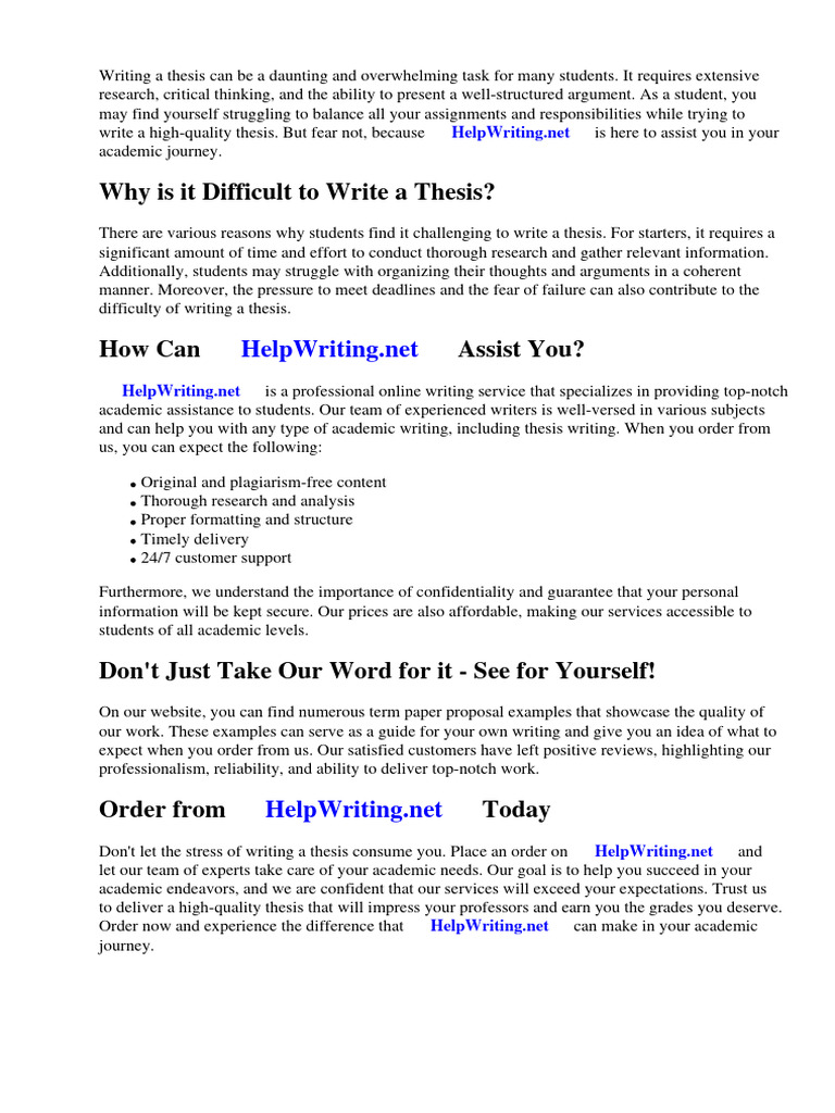 Term Paper Proposal Examples | PDF | Thesis | Request For Proposal