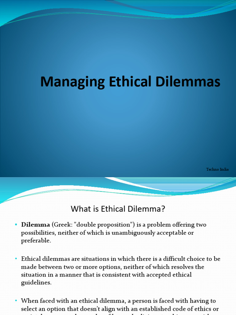 Managing Ethical Dilemmas | PDF | Marketing | Financial Accounting
