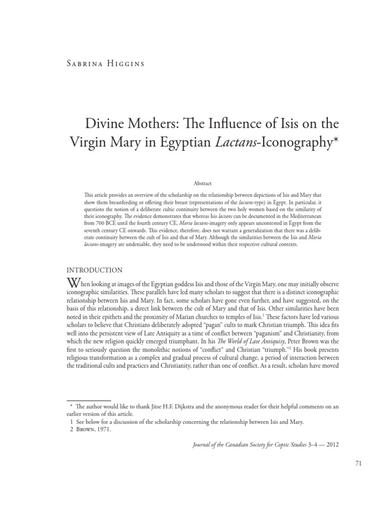 Divine Mothers He Inluence of Isis On The - JCSCS - v3 - Higgins | PDF ...