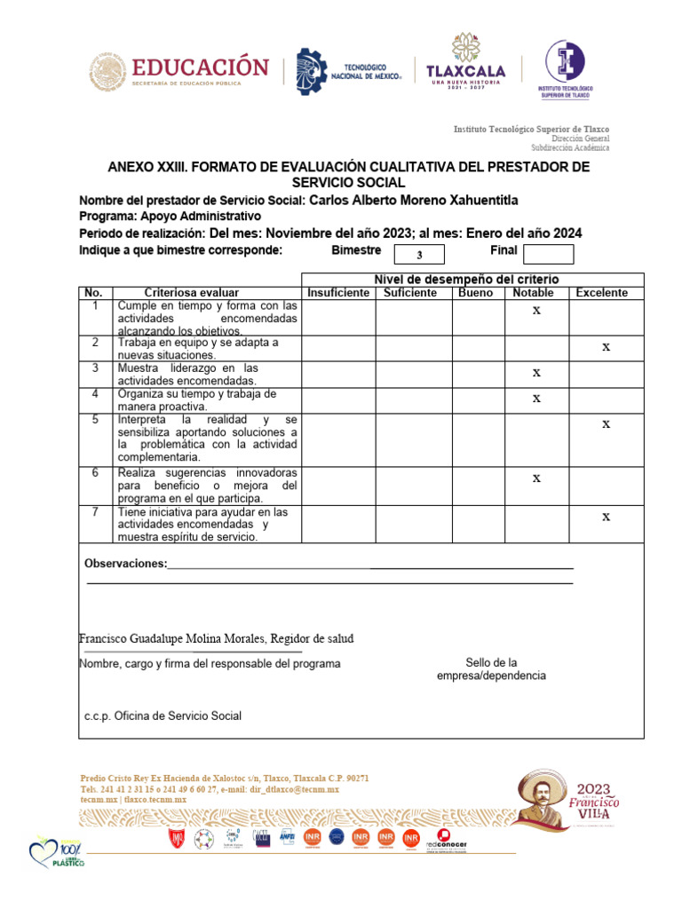 Fto - Xxiii Auto Eval. Prs 3 | PDF | Crecimiento personal y profesional