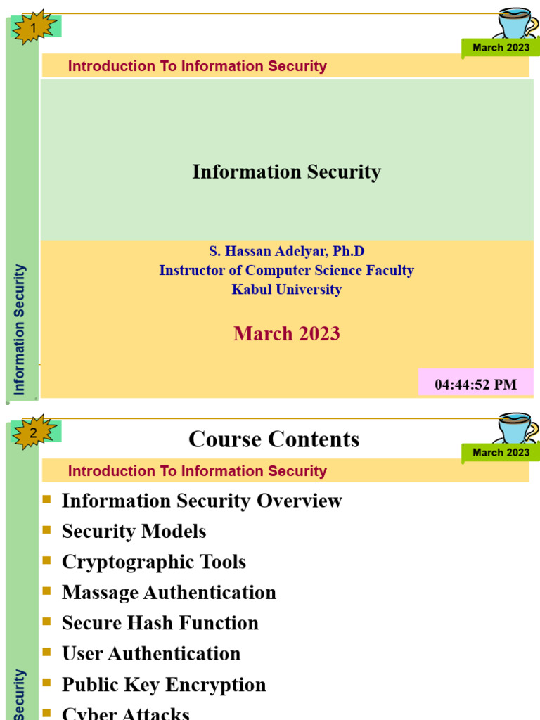 Lesson 1 Information Security | PDF | Information Security | Security