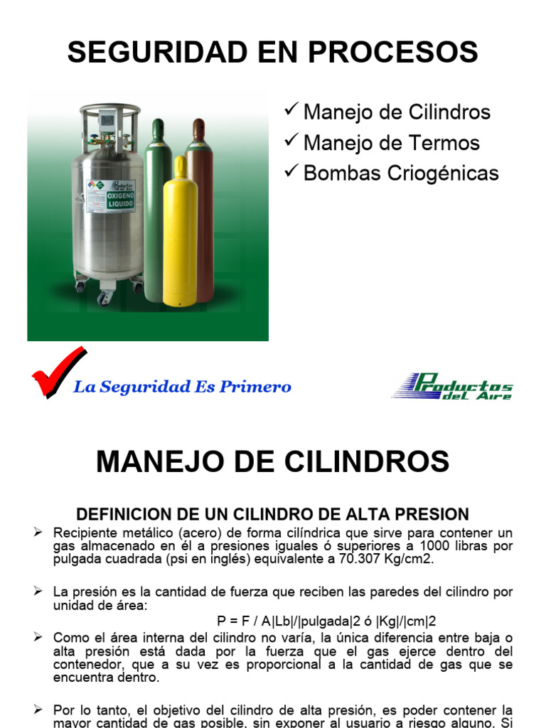 Seguridad en Manejo de Cilindros de Gas | PDF | Gases | Acero
